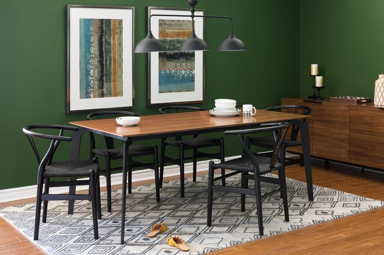 Denmark Beech Wood And Paper Cord Dining Chair Black Pure Edge